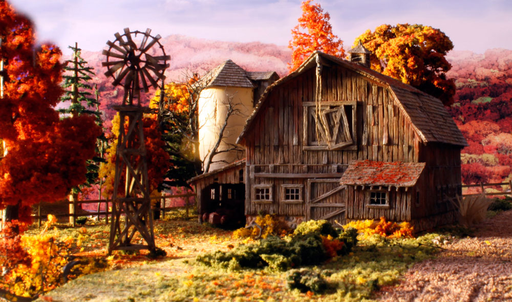 Rustic Barn - HO Scale Kit - SceneARama