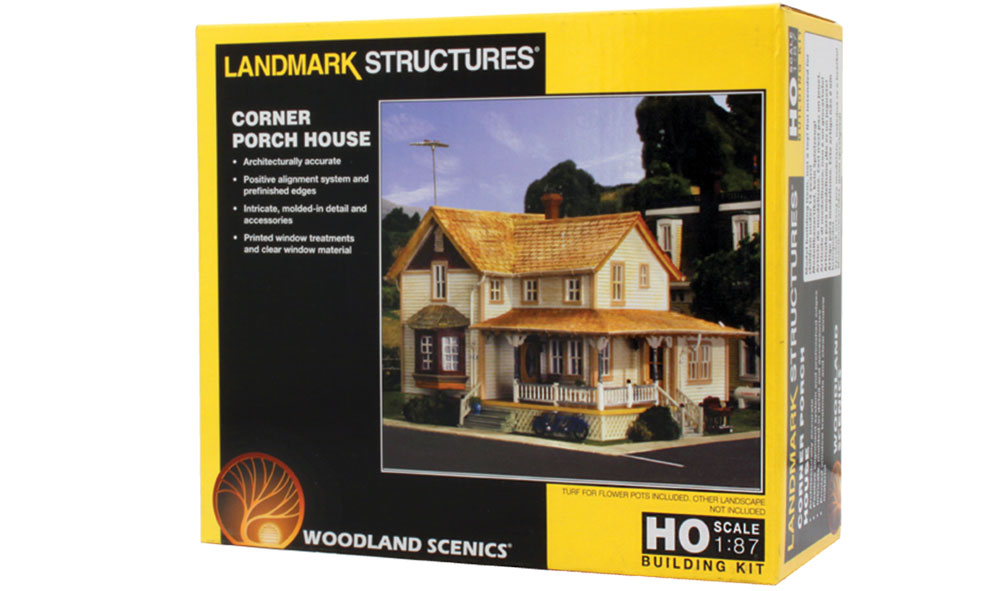 Corner Porch House - HO Scale Kit - SceneARama